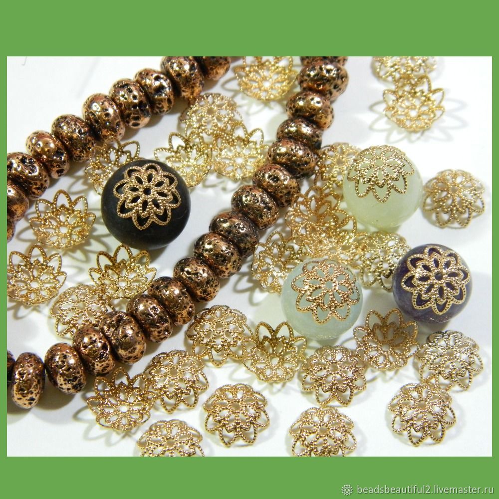 Шапочки для бусин под медь.шт купить в интернет-магазине Ярмарка Мастеров по цене 4 ₽ – TTKA8RU ...