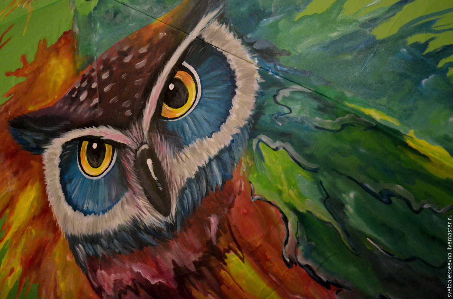 Зонт с ручной росписью "Сова" – заказать на Ярмарке Мастеров – ALITDRU ...