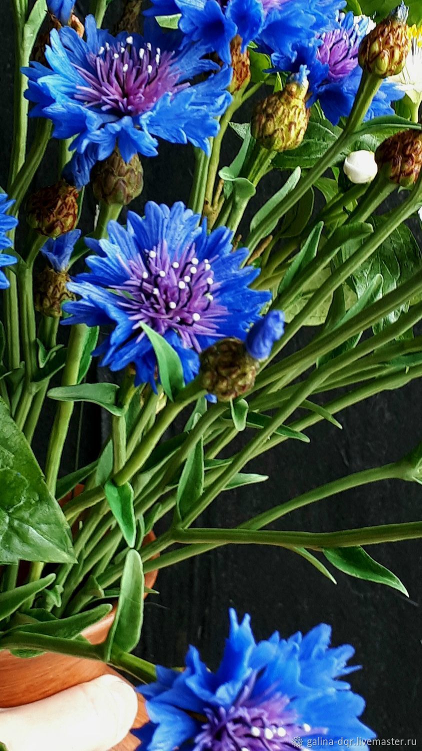 Букет васильков с жасмином (чубушником) из полимерной глины на заказ в ...