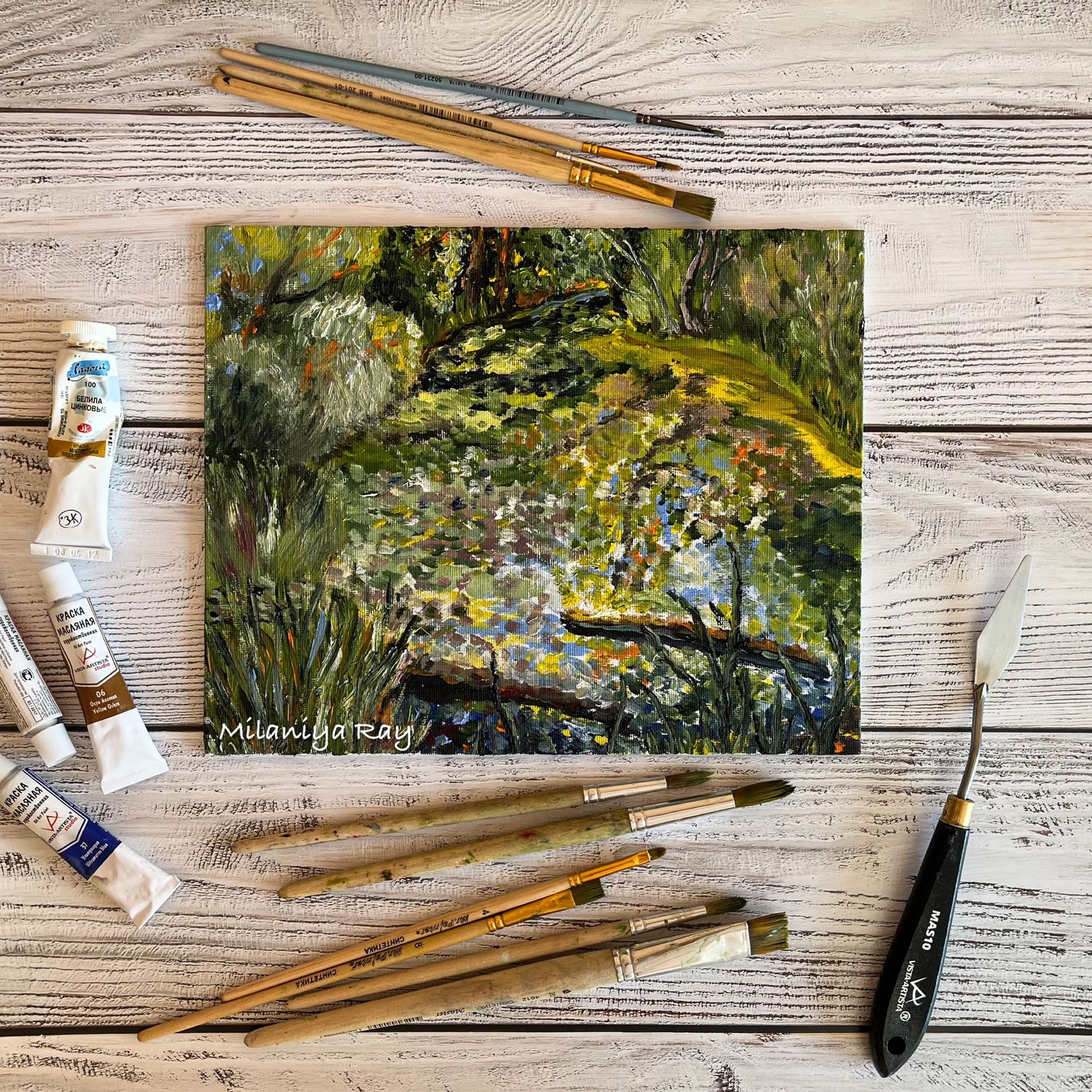 Картина "Иваньковский пруд" маслом в интернет-магазине Ярмарка Мастеров ...