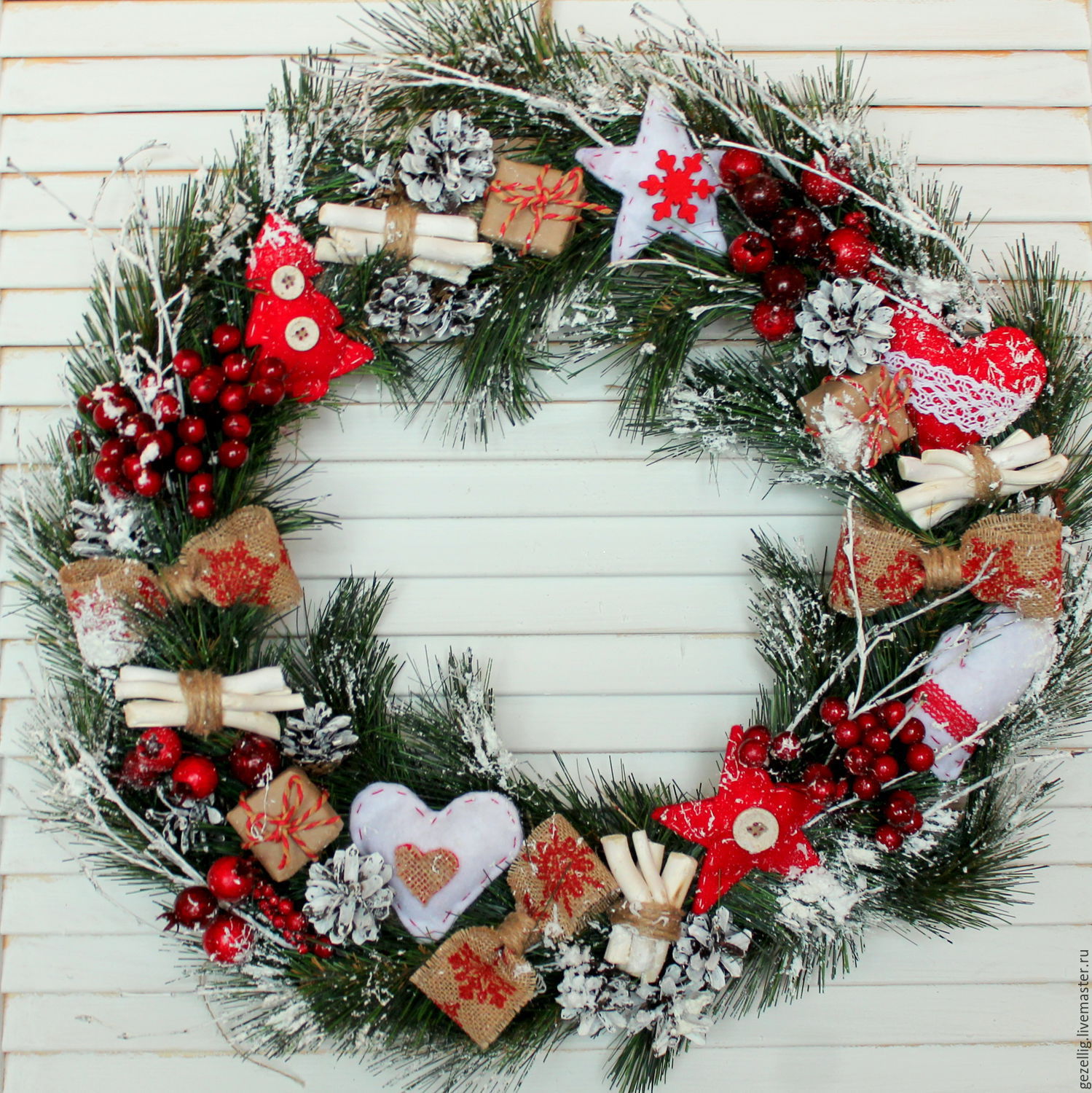 Новогодний венок Теплое рождество в интернет-магазине на Ярмарке ...