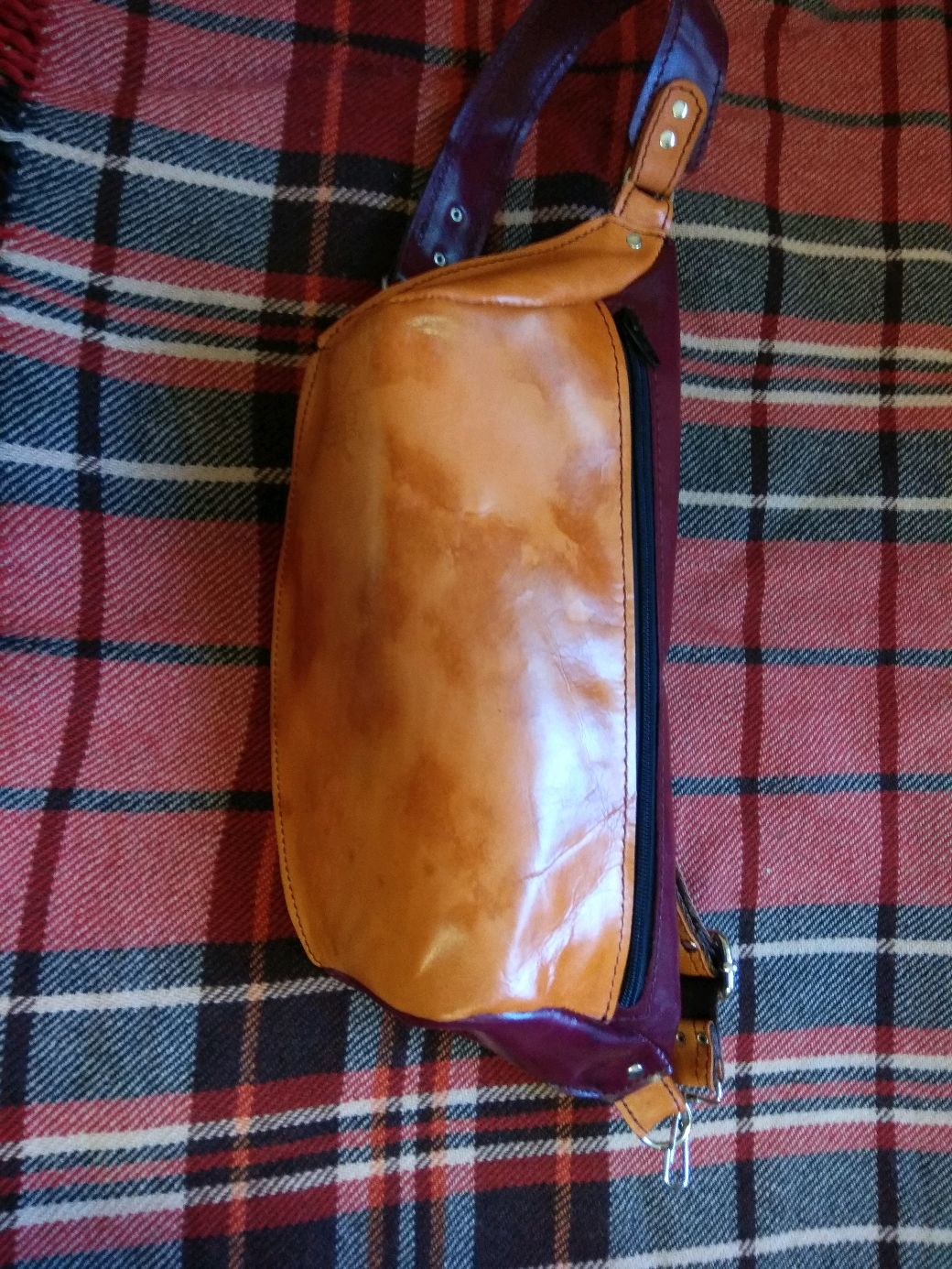 Сумка на пояс банан или слинг рюкзак из натуральной кожи ручной работы ...