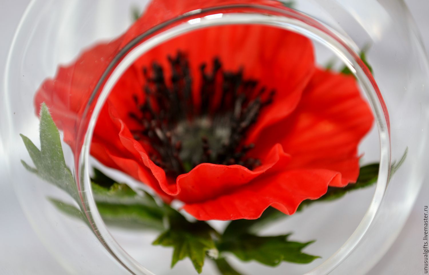 Шар стеклянный Красный мак в интернет-магазине на Ярмарке Мастеров ...