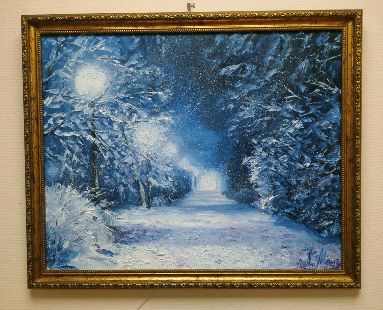 Картина зимний пейзаж "Зимний вечер " 40×50 в интернет-магазине Ярмарка ...