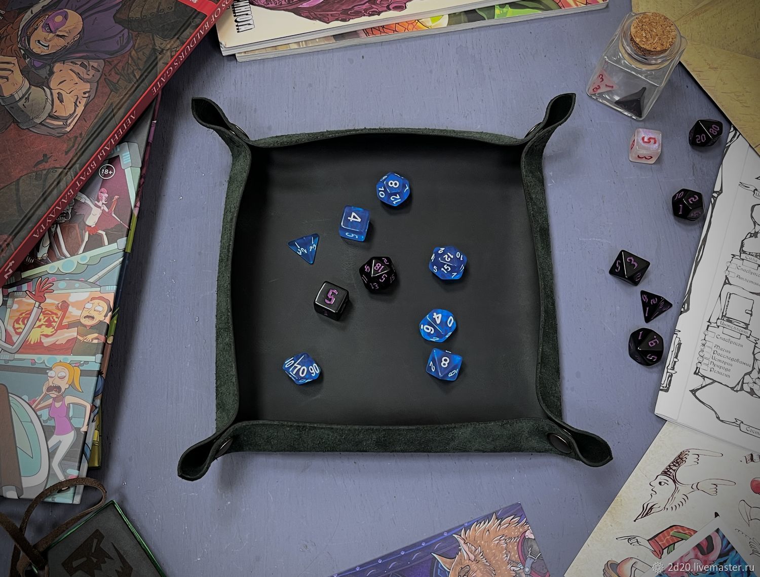 Dice Tray XL Тёмно Зелёный (Арена для бросания кубиков/костей/дайсов) в ...