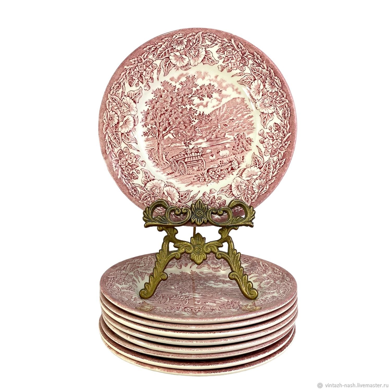 Винтаж: Пирожковые тарелки Ironstone, красные. Англия в интернет ...