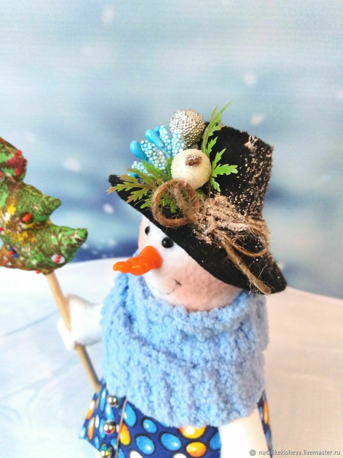 Снеговик новогодний игрушка новогодняя текстильная – заказать на ...