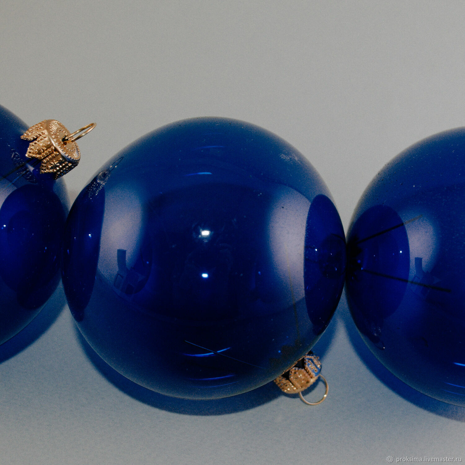 D 24 85 1 УЦЕНКА стеклянный шар синий глянец прозрачный 8 5 см для д в интернет магазине на