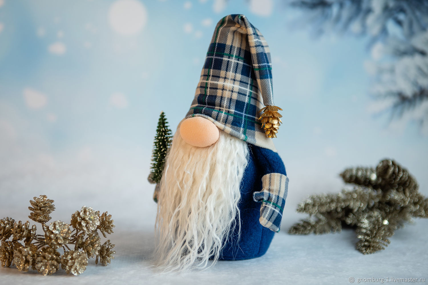 Скандинавский новогодний гном с маленькой елочкой Новогодние украшения ...