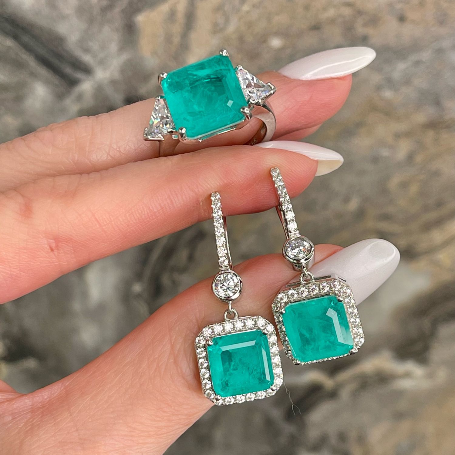 Серьги из серебра с параибой купить в интернет-магазине Ярмарка ...