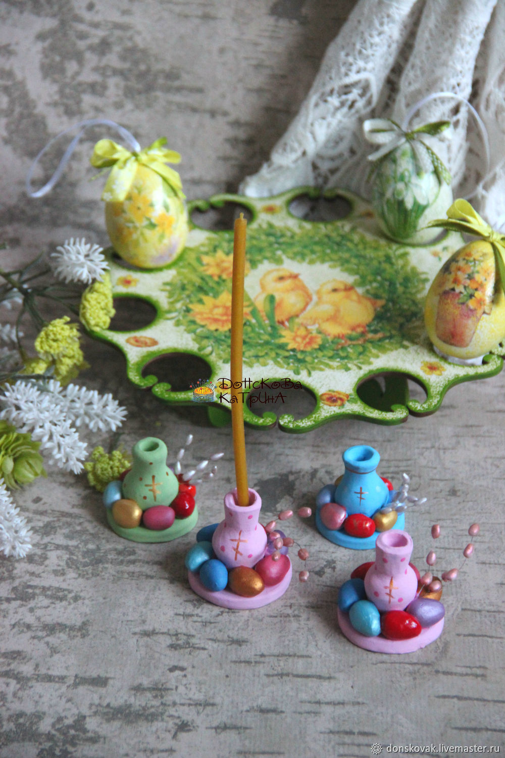 Подсвечник "Светлая Пасха" в интернет-магазине Ярмарка Мастеров по цене ...