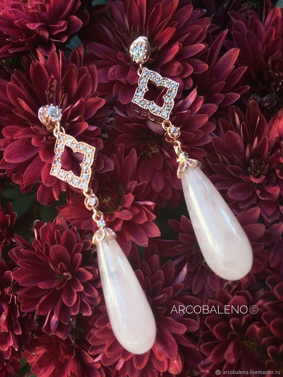 Серьги-подвески «English Rose» купить в интернет-магазине Ярмарка ...