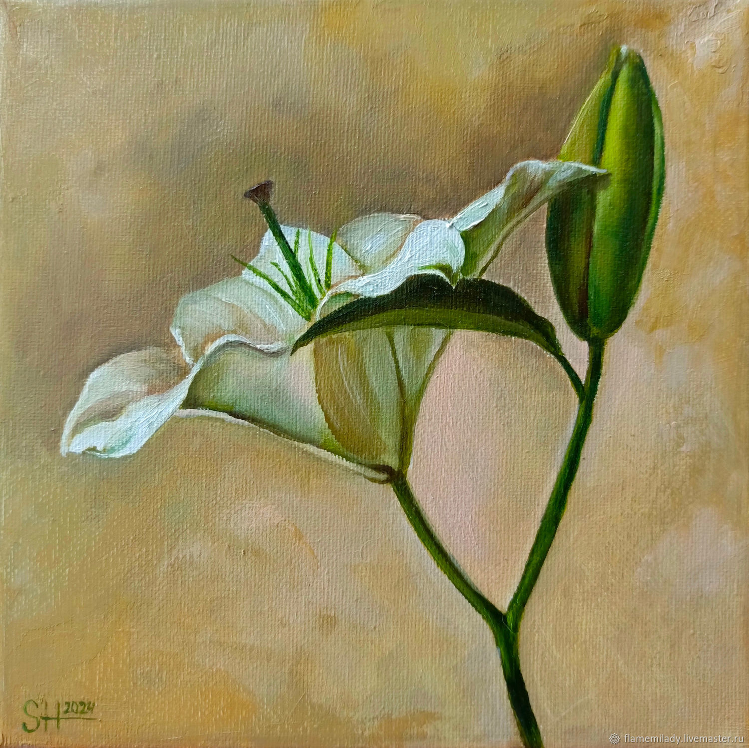 Картины: "Белая лилия" картина маслом в интернет-магазине Ярмарка ...