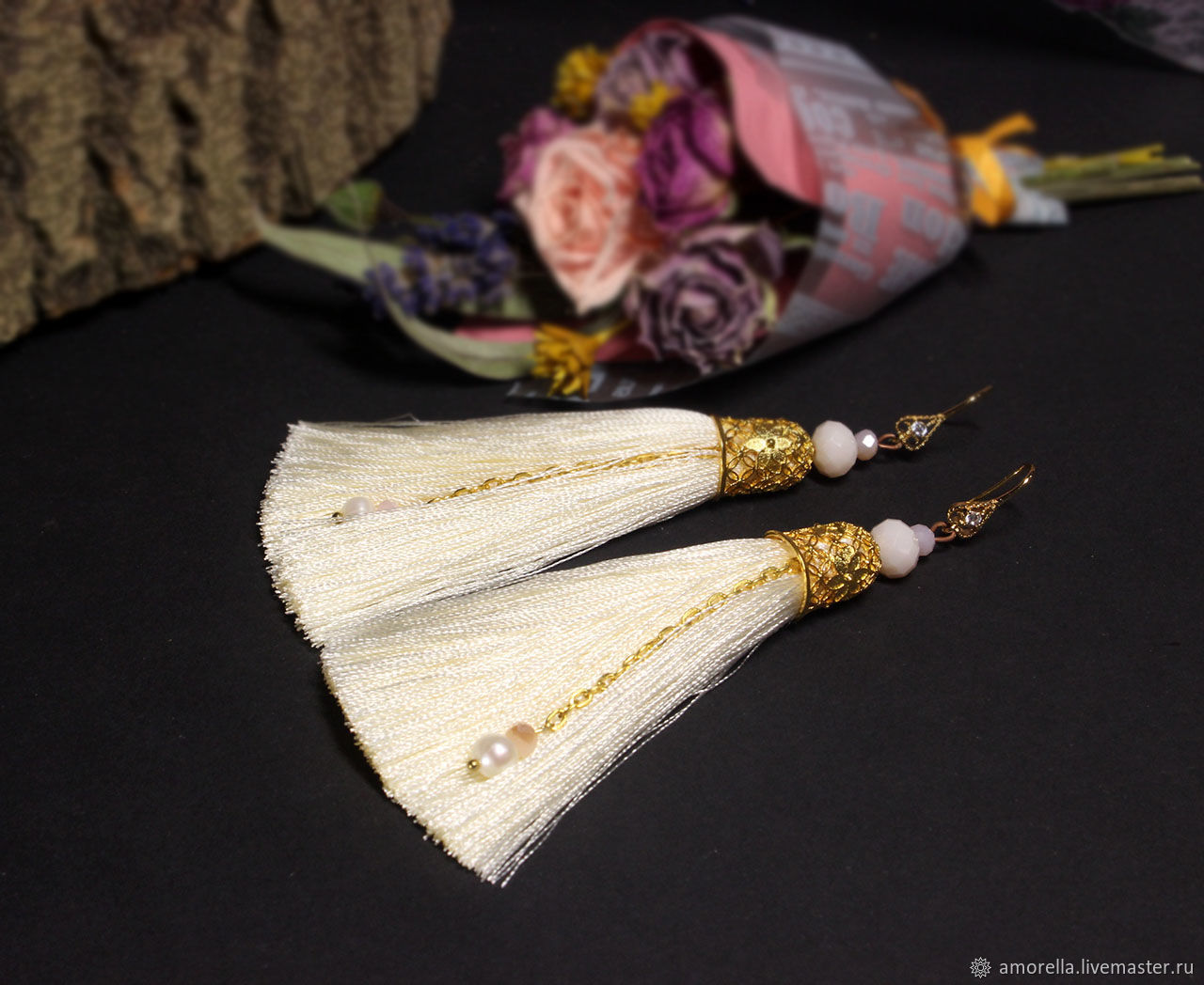 Серьги кисти "Лана" нежные серьги ручной работы в интернет-магазине на ...