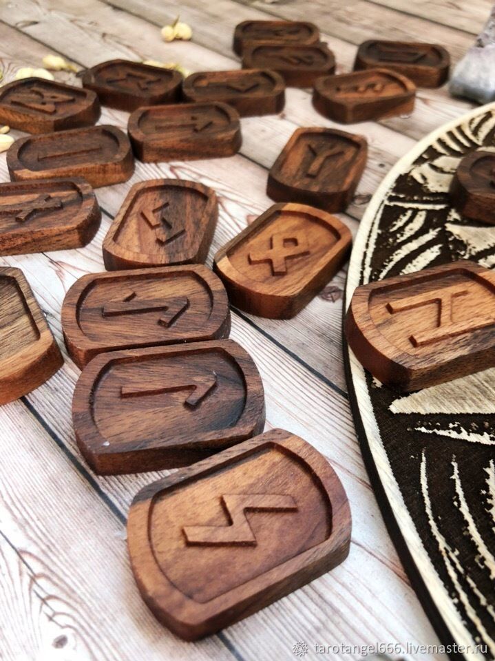 Carved runes of solid walnut European в интернет-магазине на Ярмарке ...