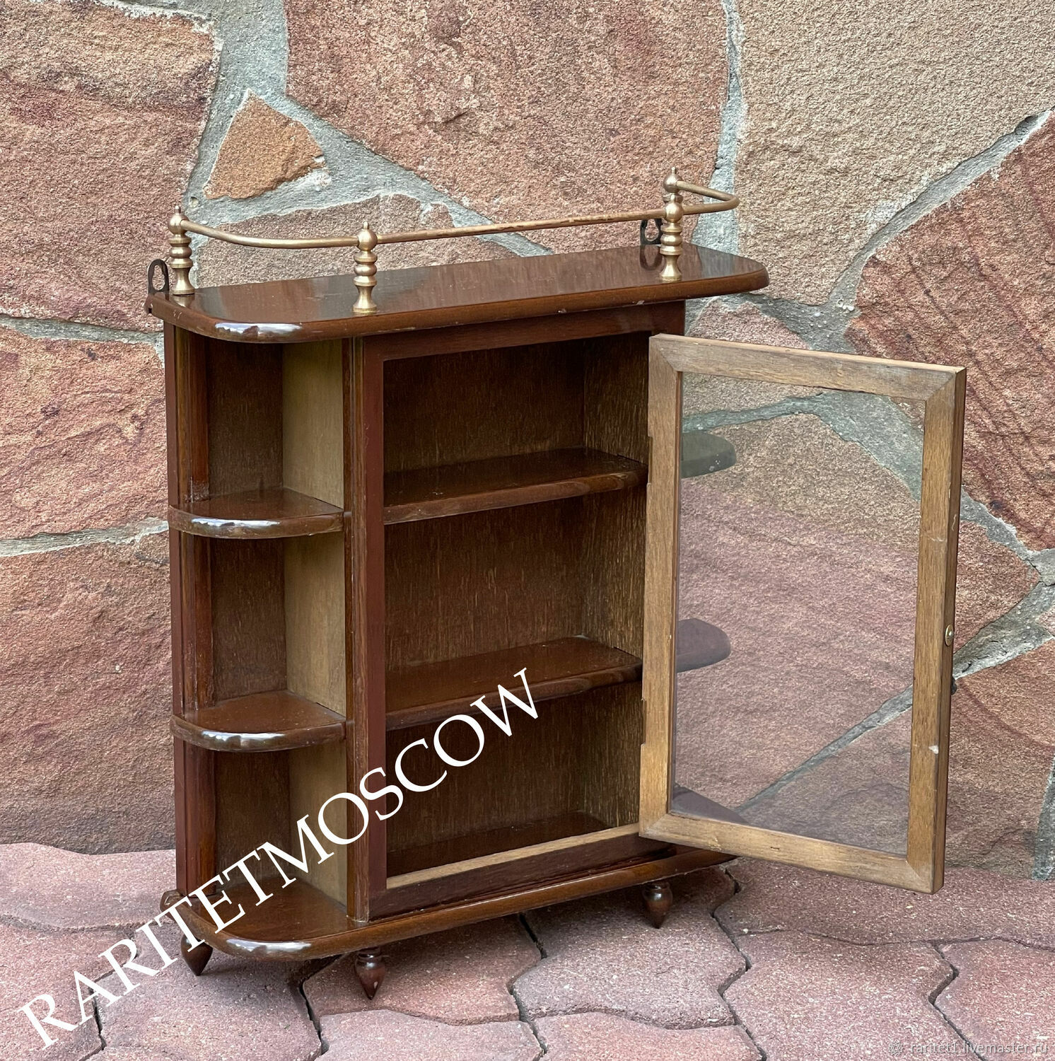 Винтаж: Шкафчик витрина аптечка полка шкатулка шкаф латунь бронза ...