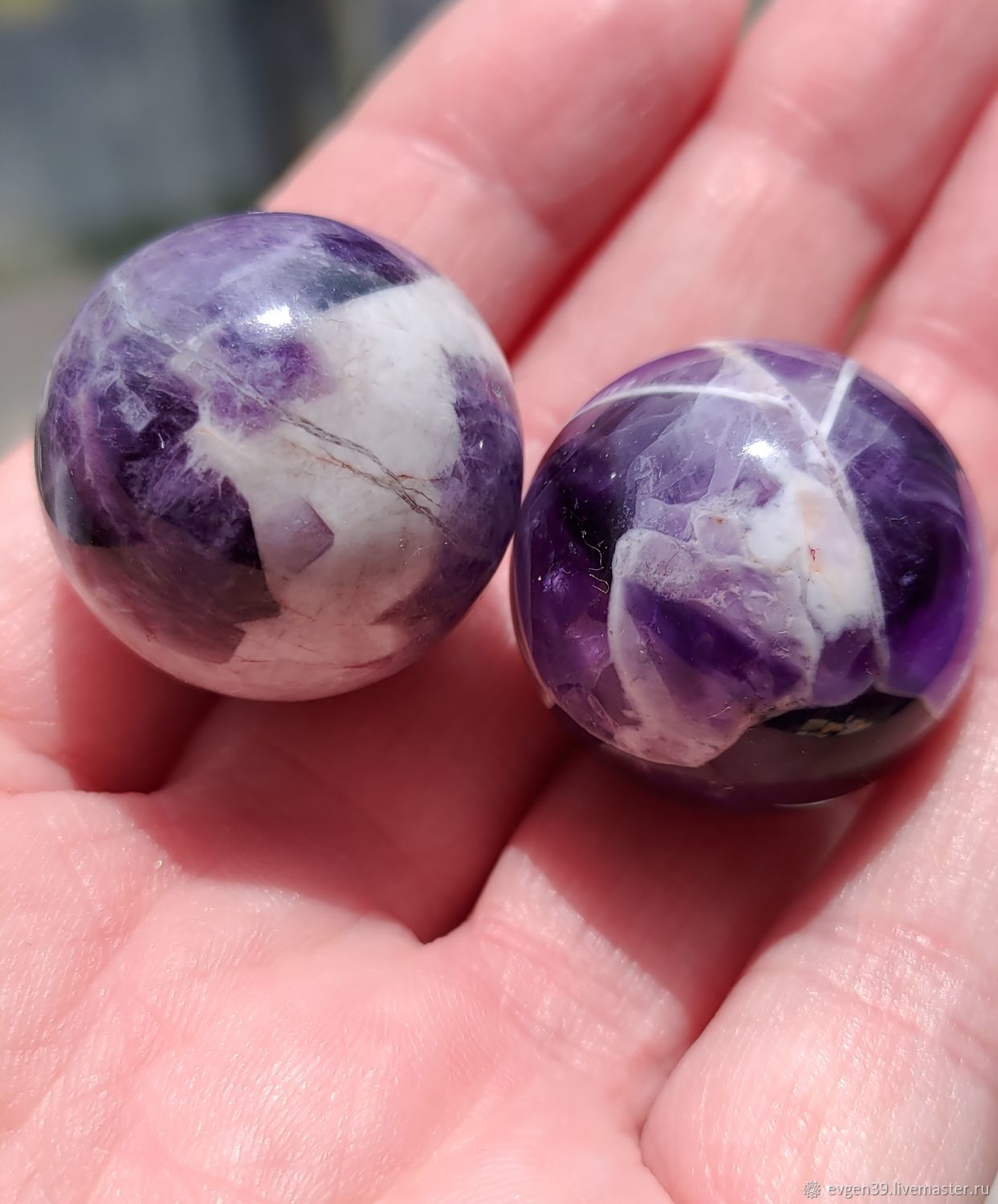 Шары Здоровья ( Баодинга). Аметист- шеврон купить в интернет-магазине ...