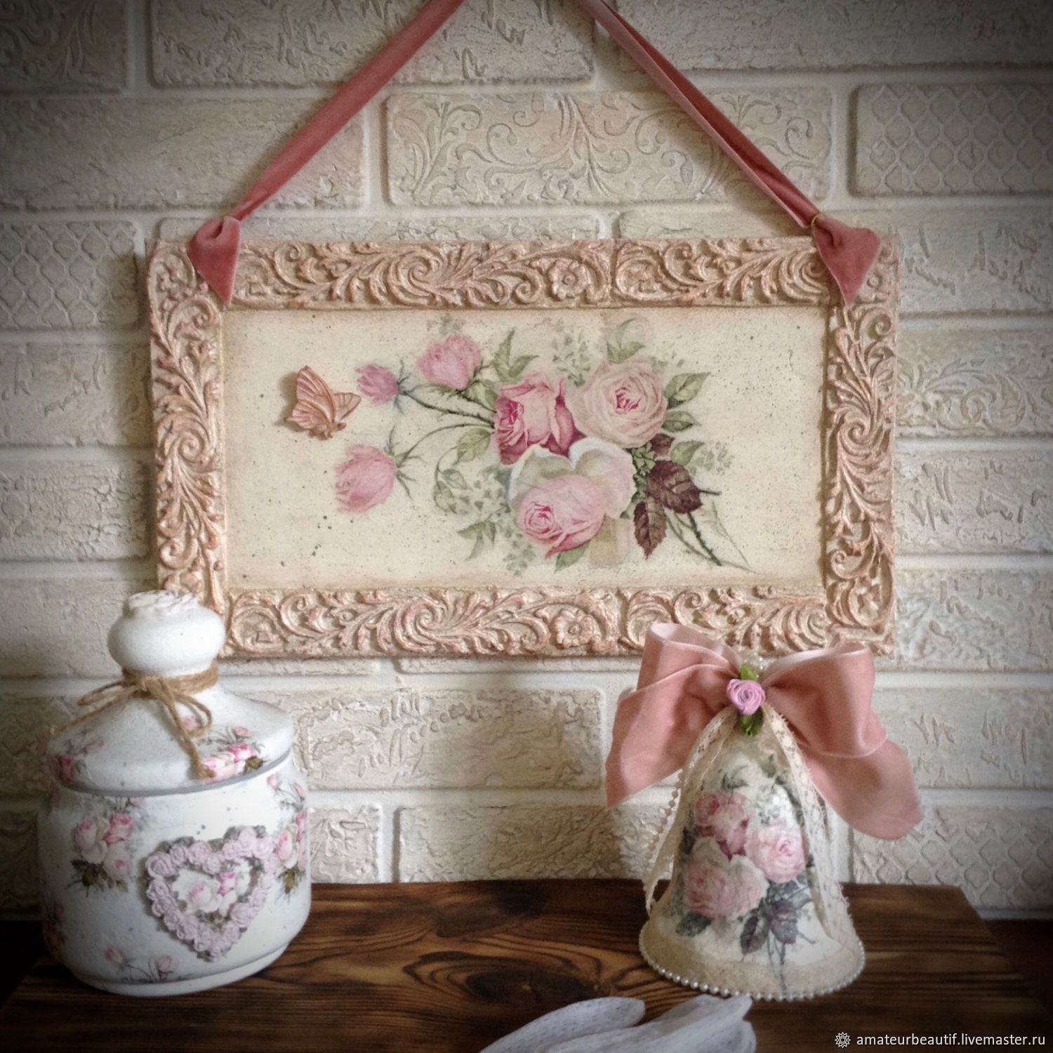 Декоративное панно на стену/интерьерные украшения Vintage roses купить ...
