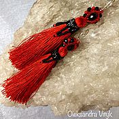 Серьги-кисти Красные в интернет-магазине на Ярмарке Мастеров | Серьги ...