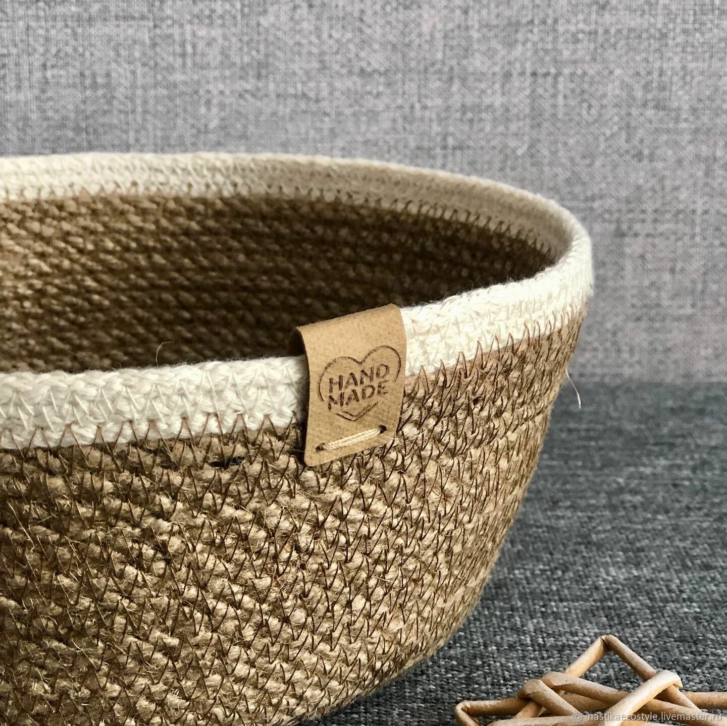 Корзина из джутового каната в интернет-магазине на Ярмарке Мастеров ...