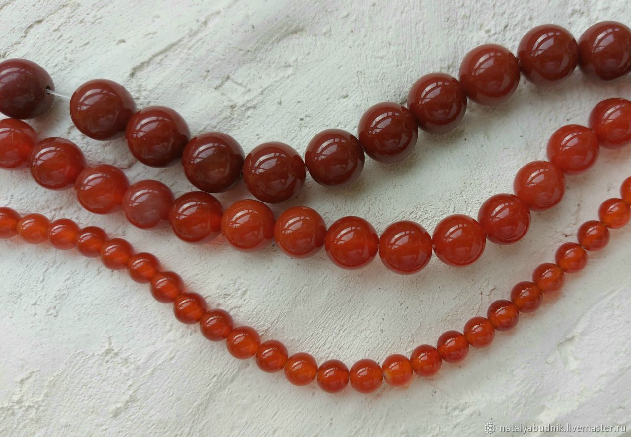 Сердолик (красный агат) бусины 6, 10 и 12 мм в интернет-магазине на ...
