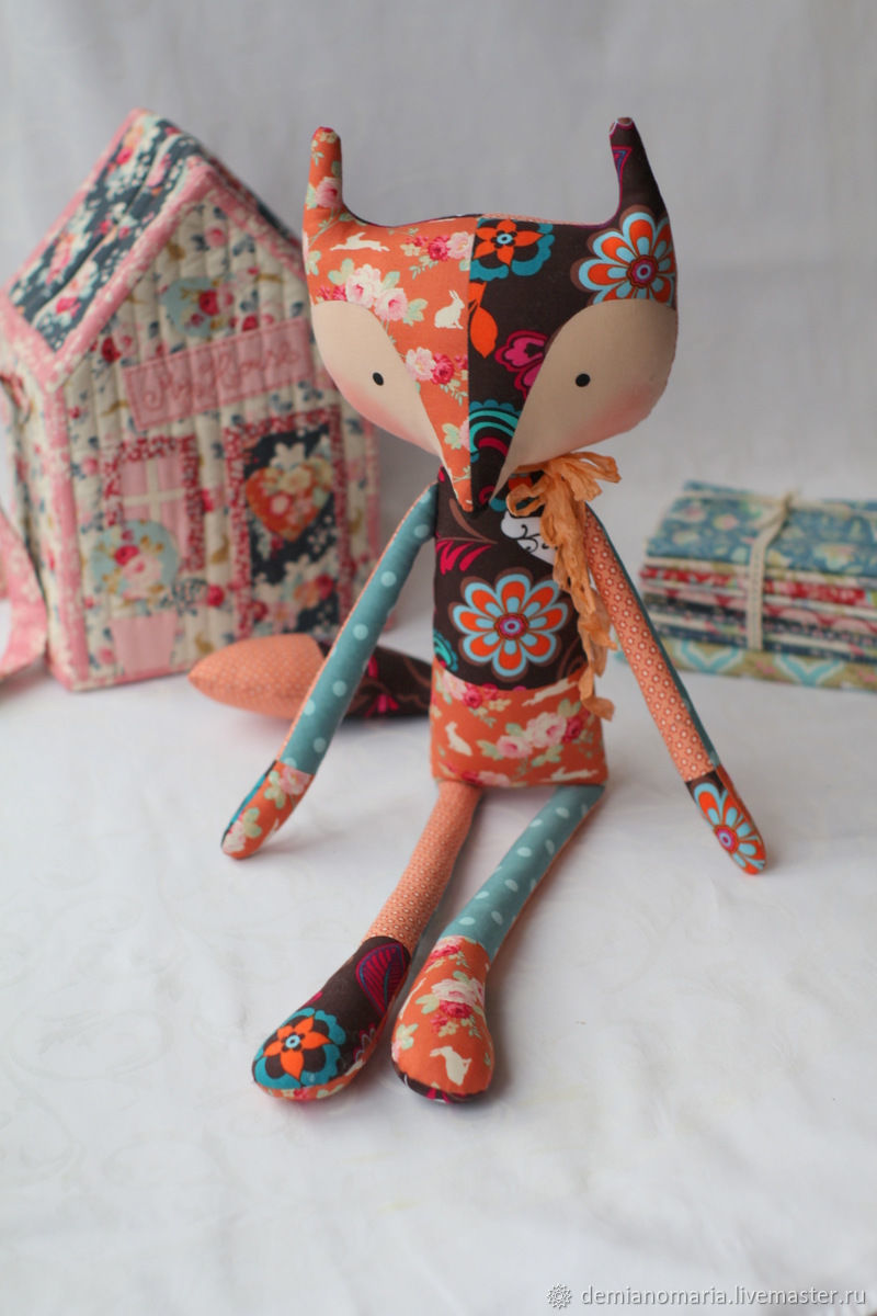 Тиильда лиса, Patchwork, Tilda fox, Rag doll Tilda,Fox toy, Orange fox ...