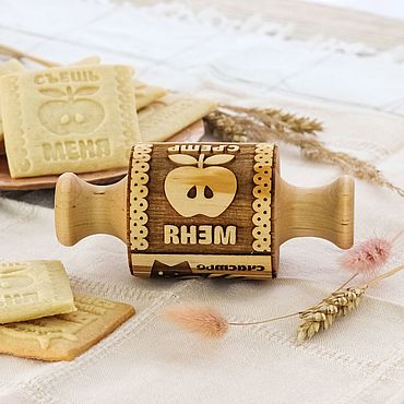 Скалка с узором "Анемоны". Скалка для печенья – заказать на Ярмарке ...