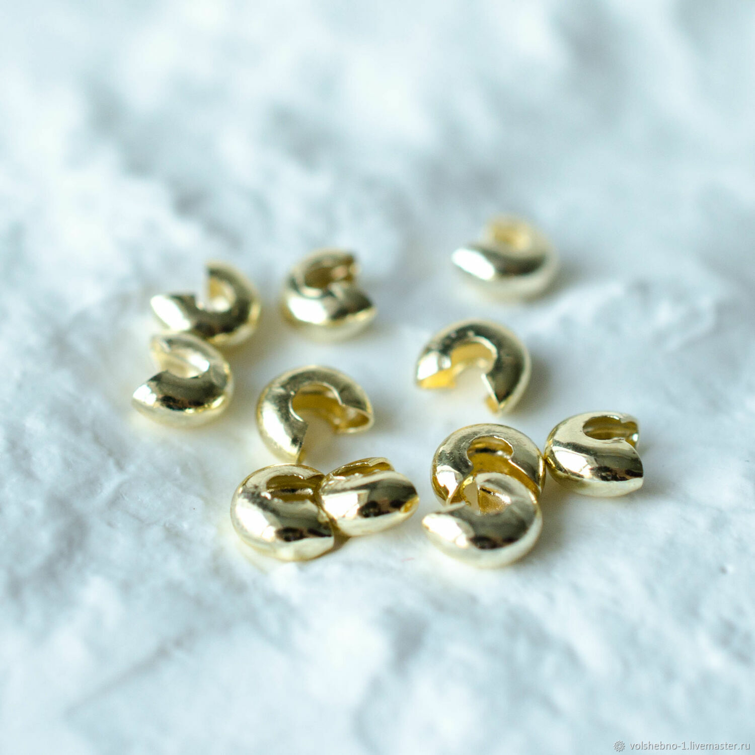 10шт. 5мм, зажимная укрывная бусина, позолота купить в интернет ...