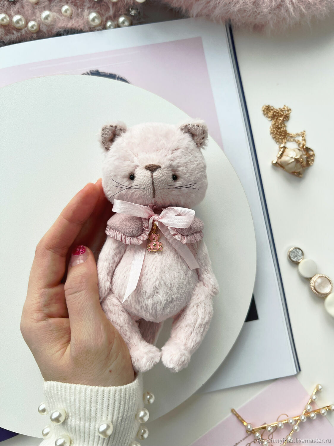 Кот розовый Тедди – заказать на Ярмарке Мастеров – S94EERU | Тедди Зверята, Москва