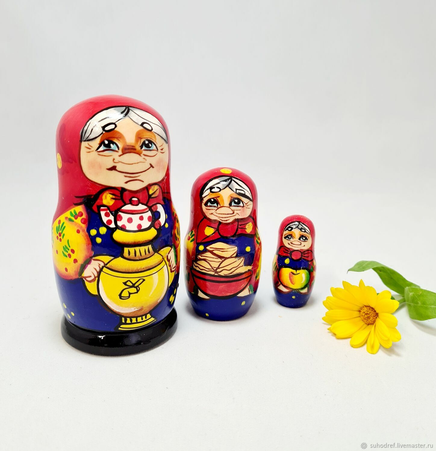 Народная кукла: Матрешка Бабушка, трехместная матрешка купить в ...