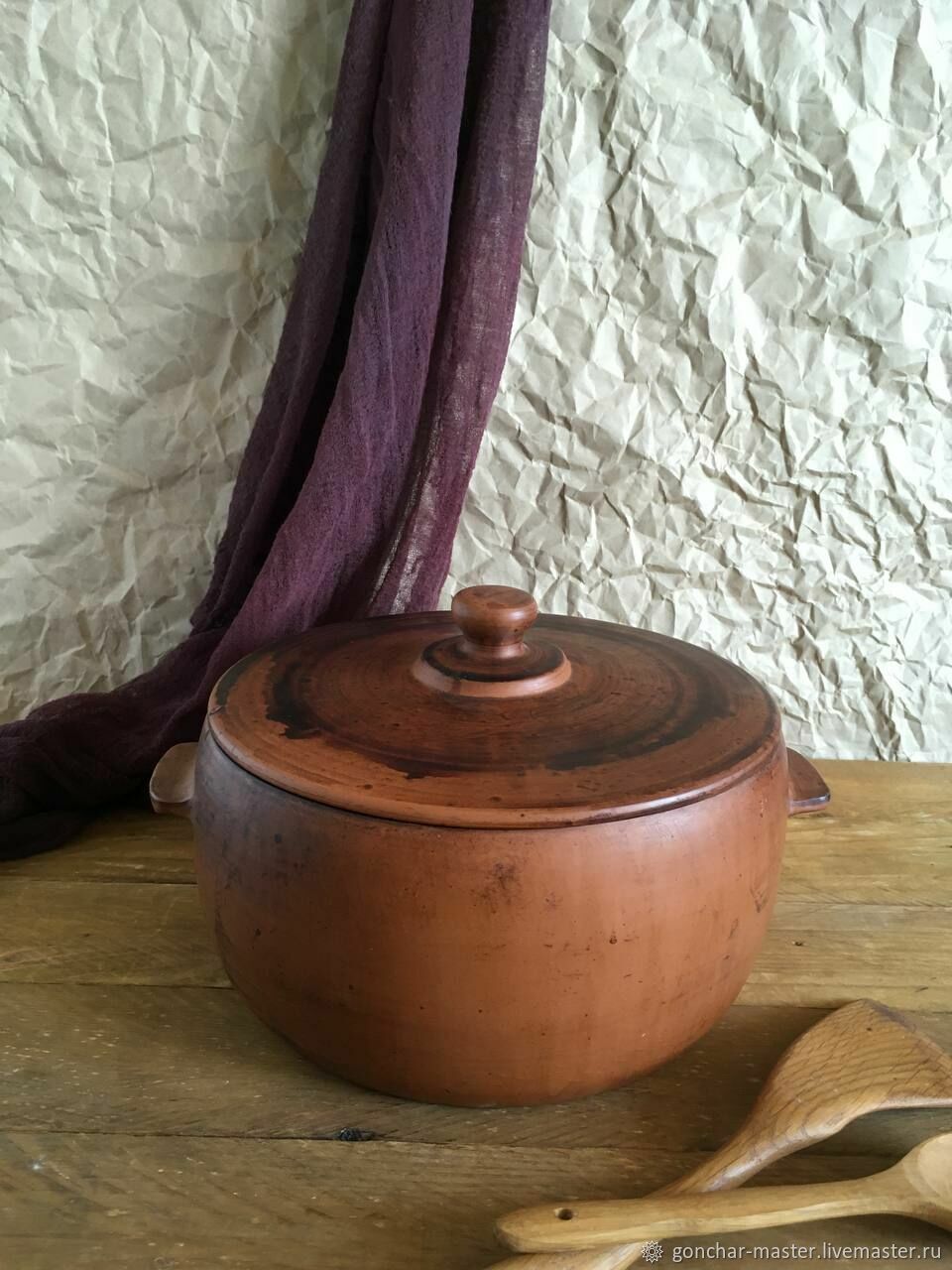 Большая глиняная кастрюля-кеци, с ручками, с крышкой в интернет ...