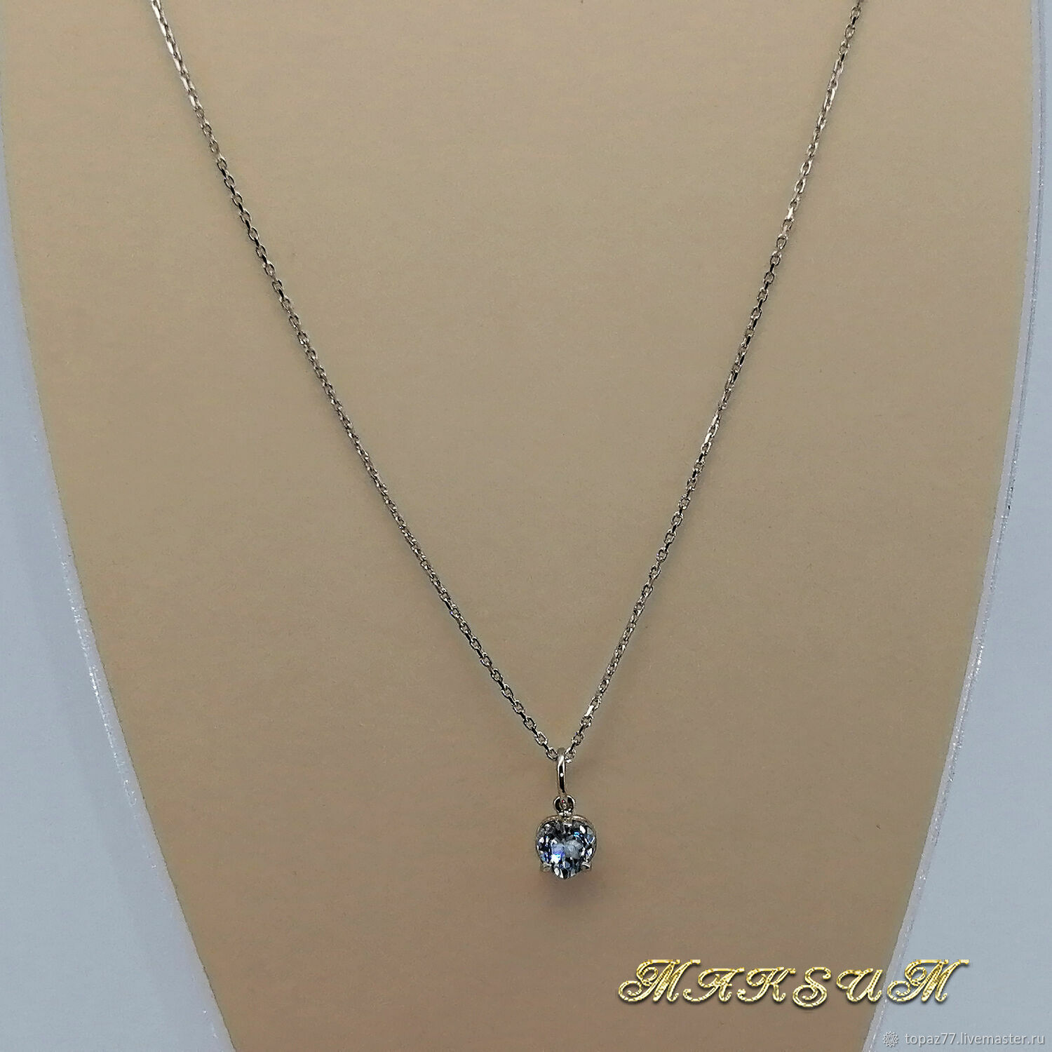 Подвеска «Топаз - сердце» белое золото 585 пробы, топаз. ВИДЕО купить в ...