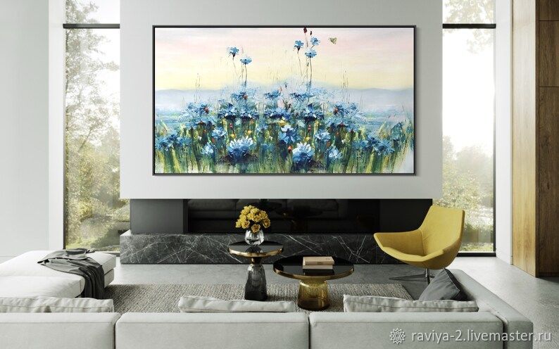 Картина маслом для души Полевые цветы в интерьер Масляная живопись – купить онлайн на Ярмарке ...