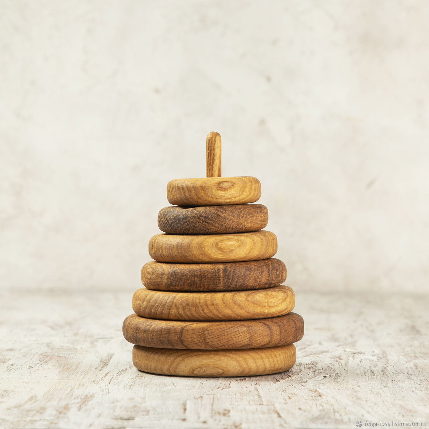 Игровой набор: Деревянная пирамидка с 2 отверстиями в интернет-магазине ...