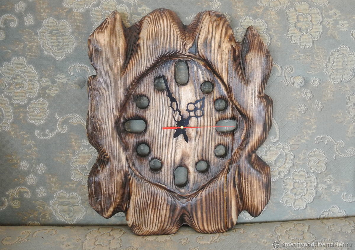 Часы настенные из дерева №5 купить в интернет магазине Ярмарка Мастеров по цене 3000 ₽ F00qbru
