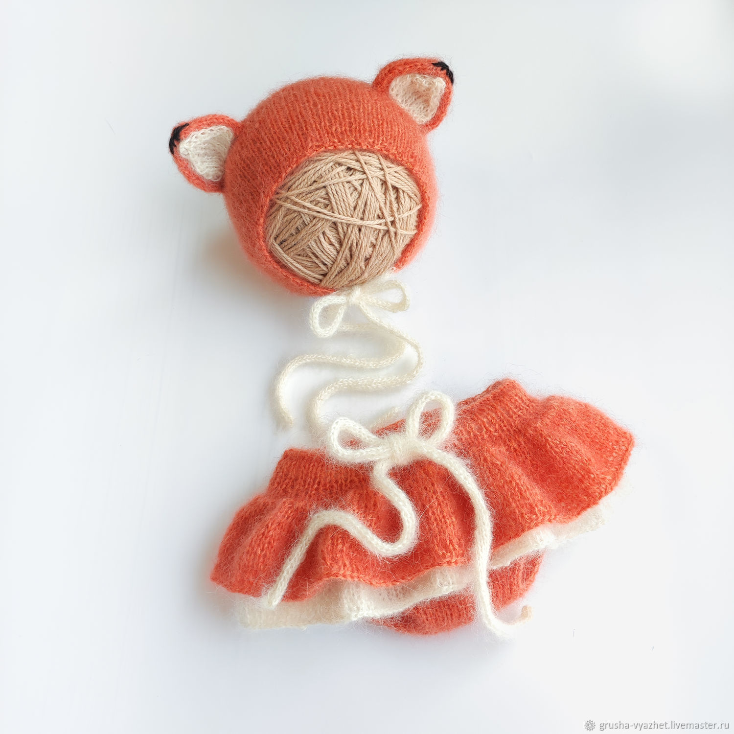 Чепчик лисёнок и юбочка для фотосессии новорожденных в интернет ...