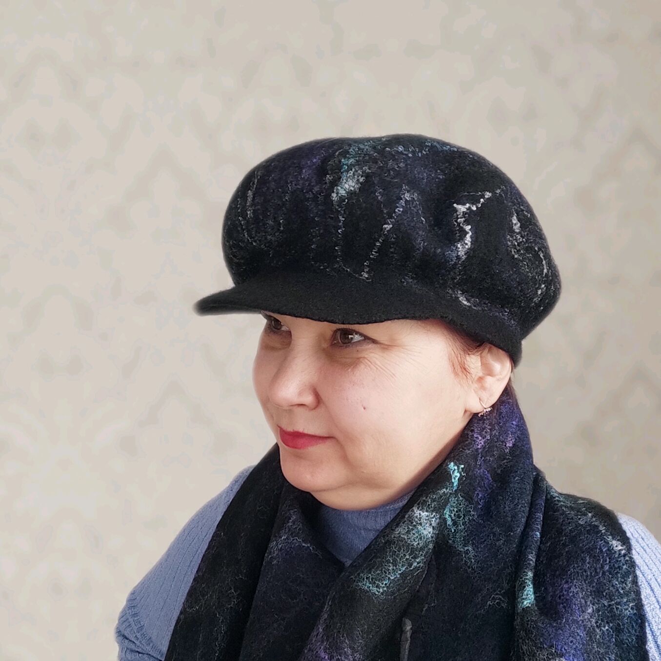 Кепка валяная из шерсти женская, берет с козырьком в интернет-магазине ...