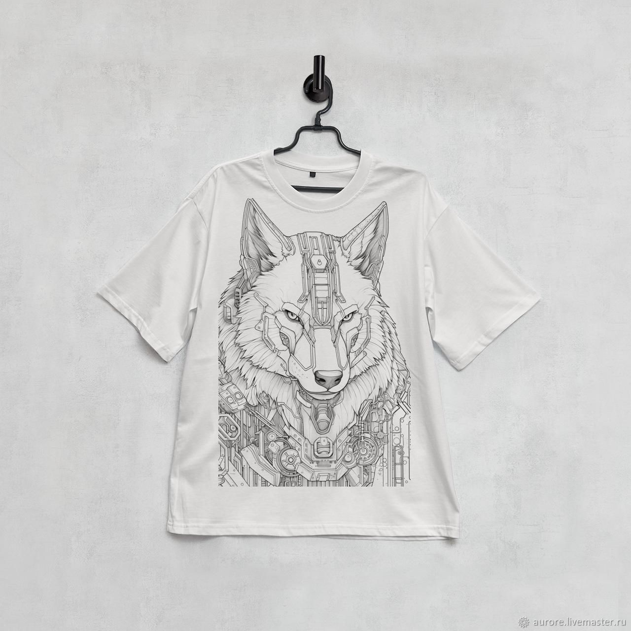 Футболка-раскраска «Киберволк» в интернет-магазине на Ярмарке Мастеров ...