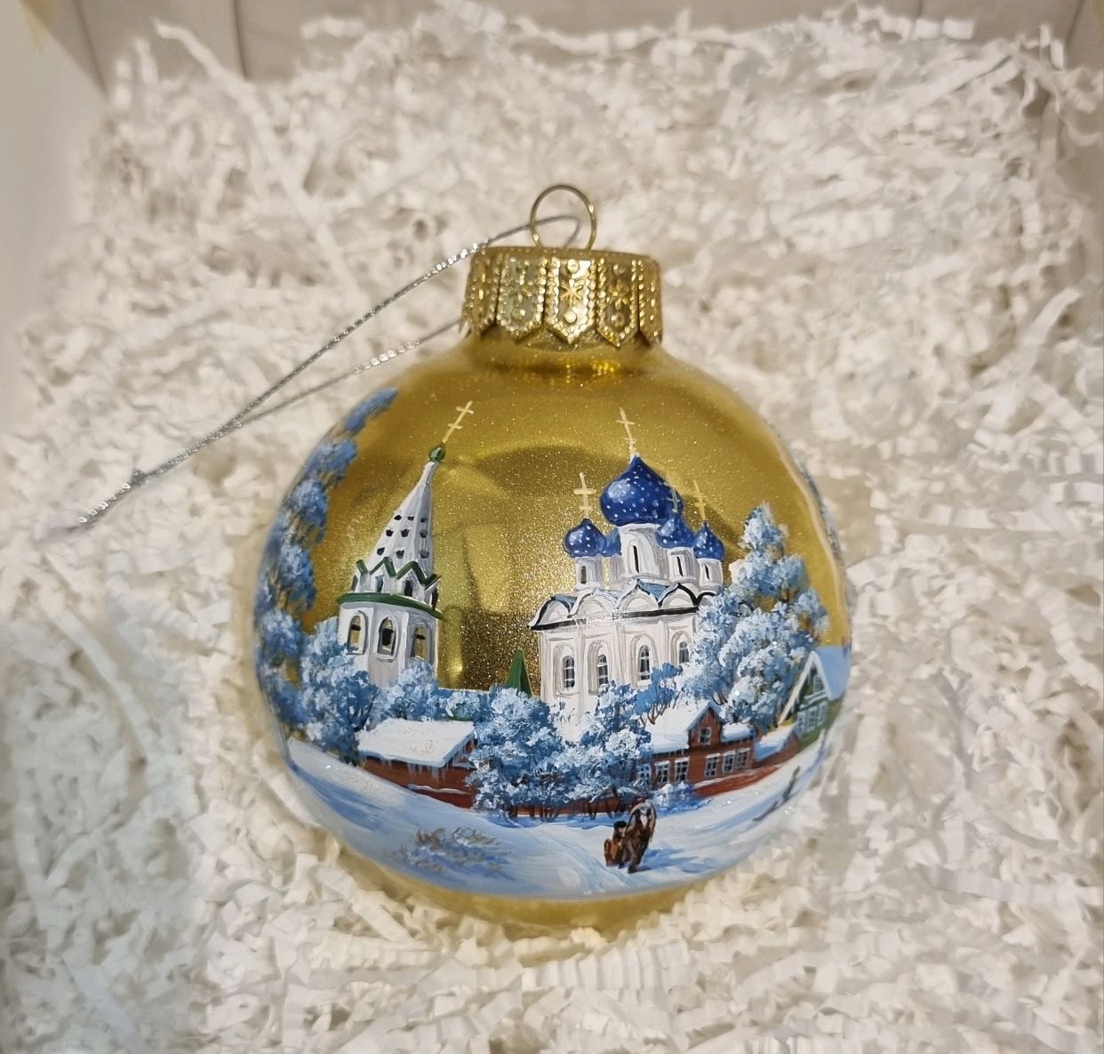 Стеклянный ёлочный шарик в интернет-магазине на Ярмарке Мастеров ...