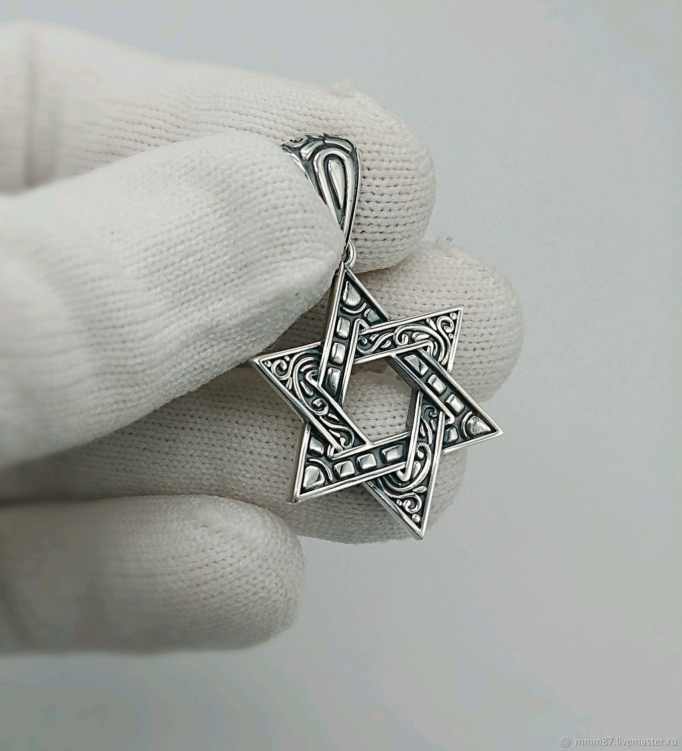 "Звезда Давида орнамент средняя" оксидированое серебро 925 в интернет ...