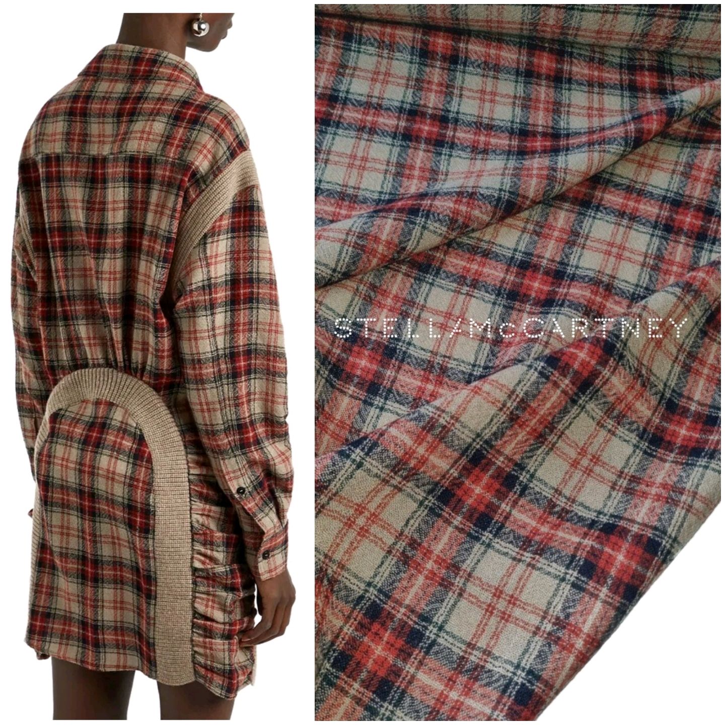 Stella Mccartney. Марлёвка из шерсти в клетку. Шерстяная купить в ...