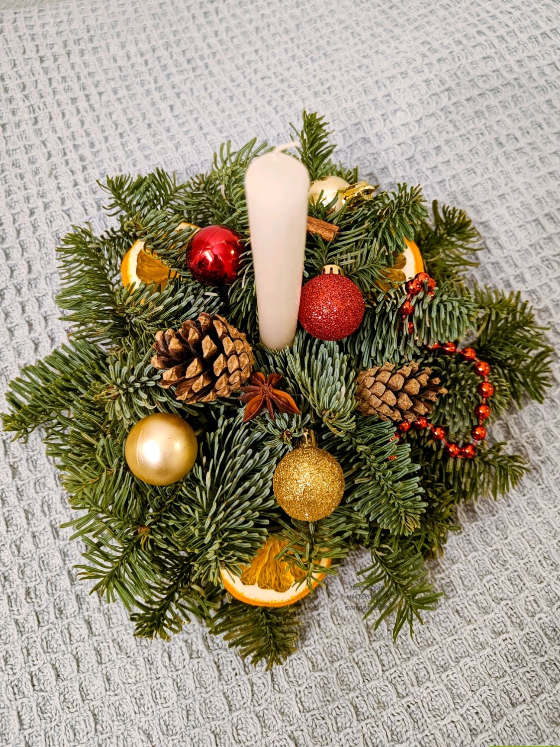 Круглая настольная композиция со свечей в интернет-магазине на Ярмарке ...