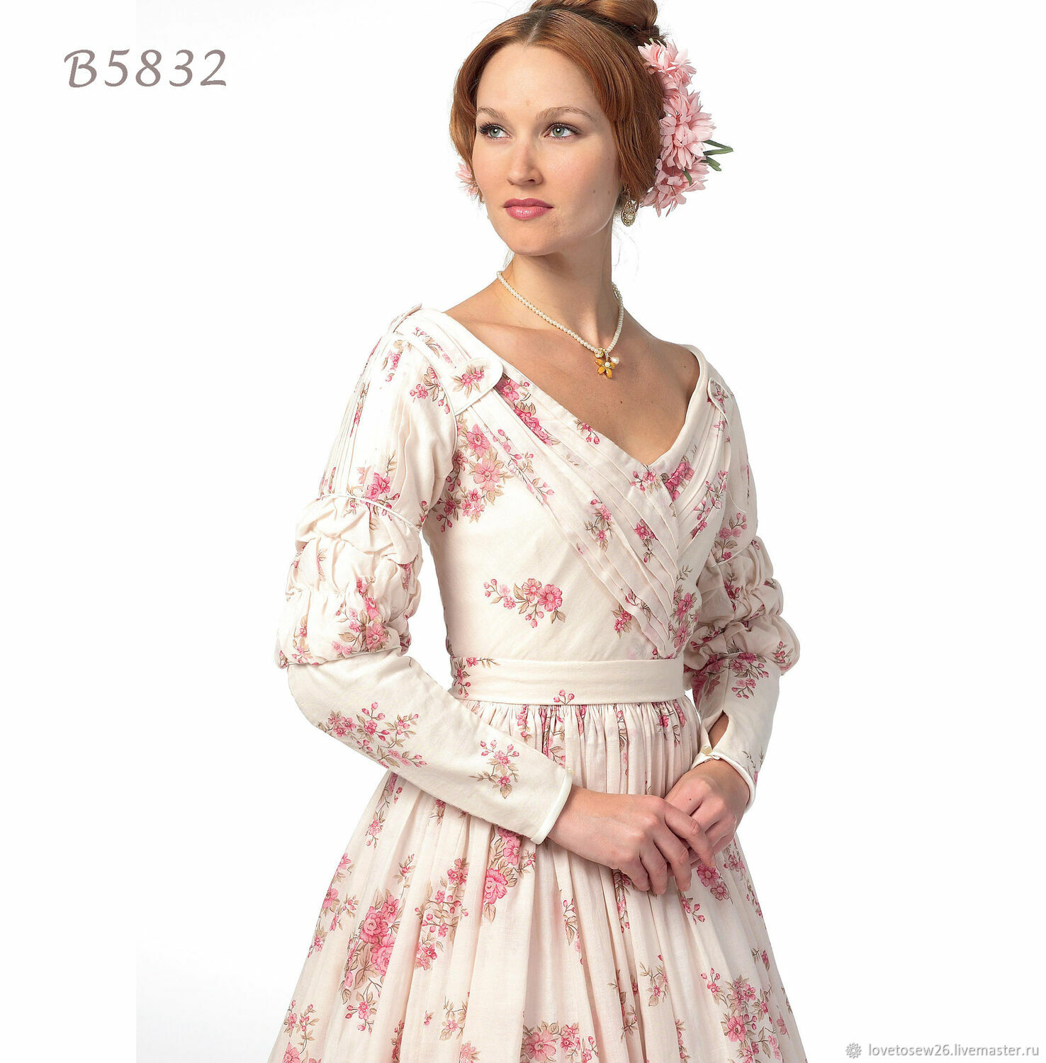B5832 Выкройки исторического костюма Платья 1840-1860 г Butterick 5832 ...