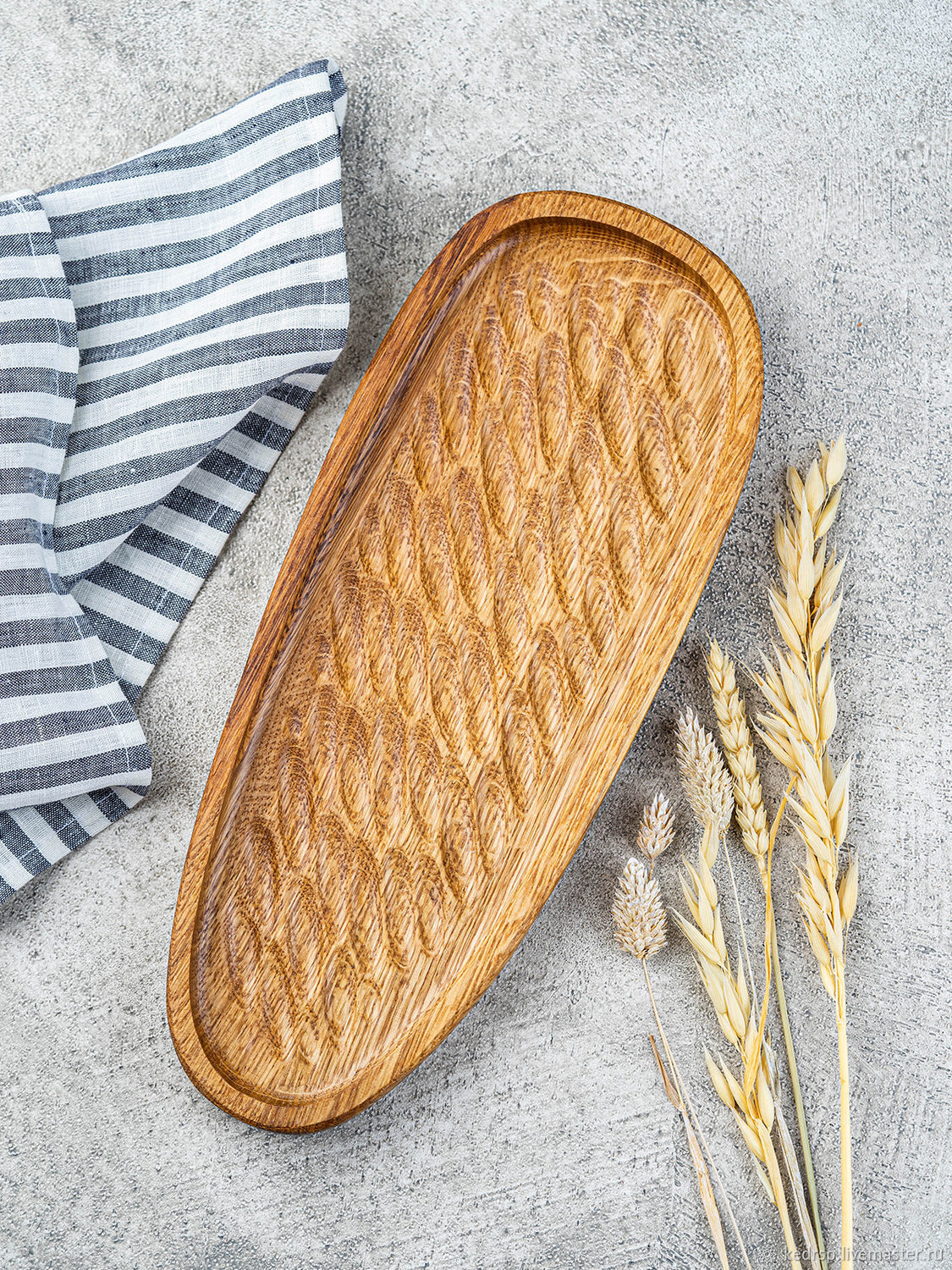 Тарелки: Деревянное блюдо, сервировочная тарелка из дуба Кунжут купить ...