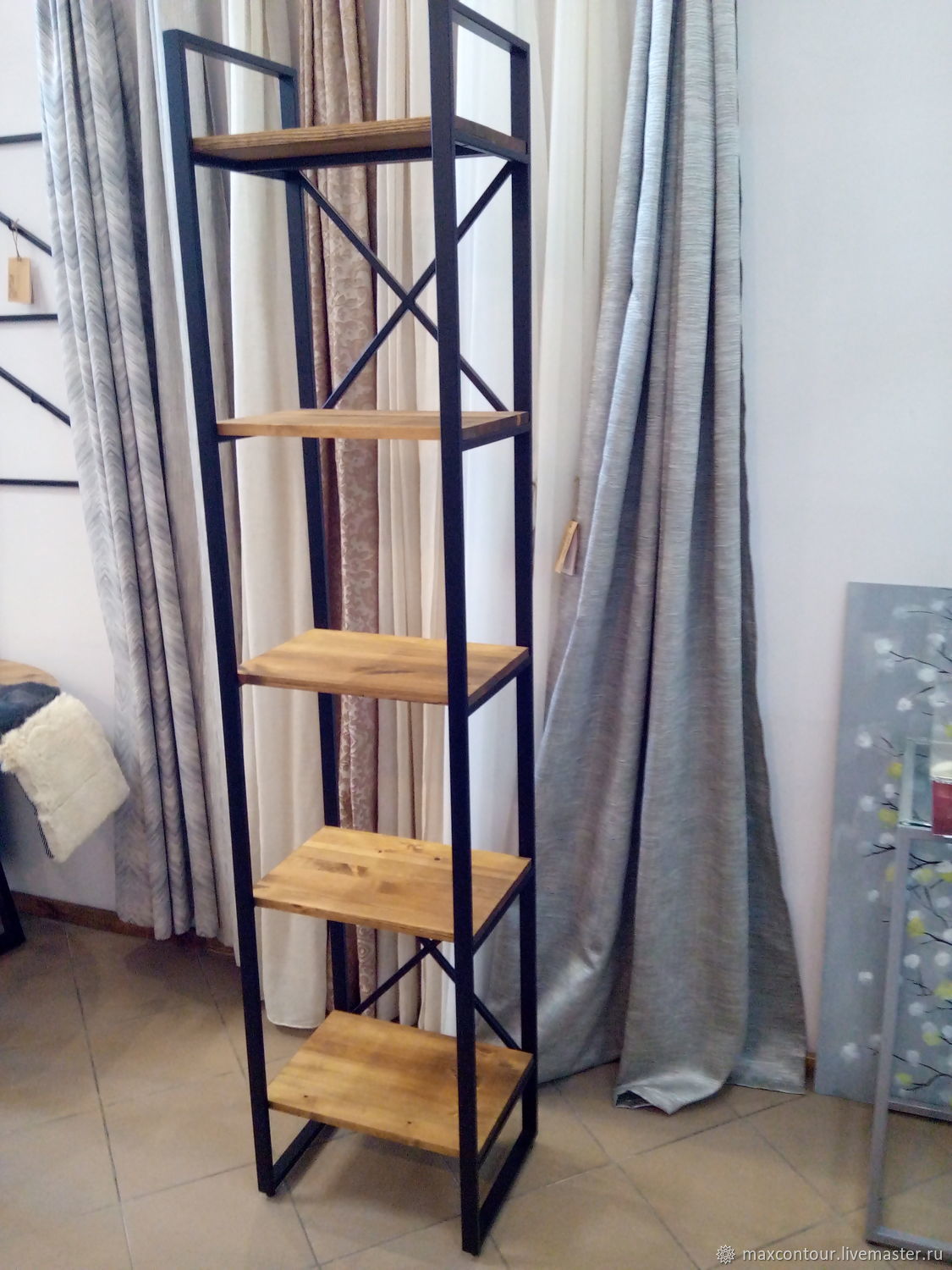 Стеллаж (консоль) в стиле лофт в интернет-магазине на Ярмарке Мастеров ...