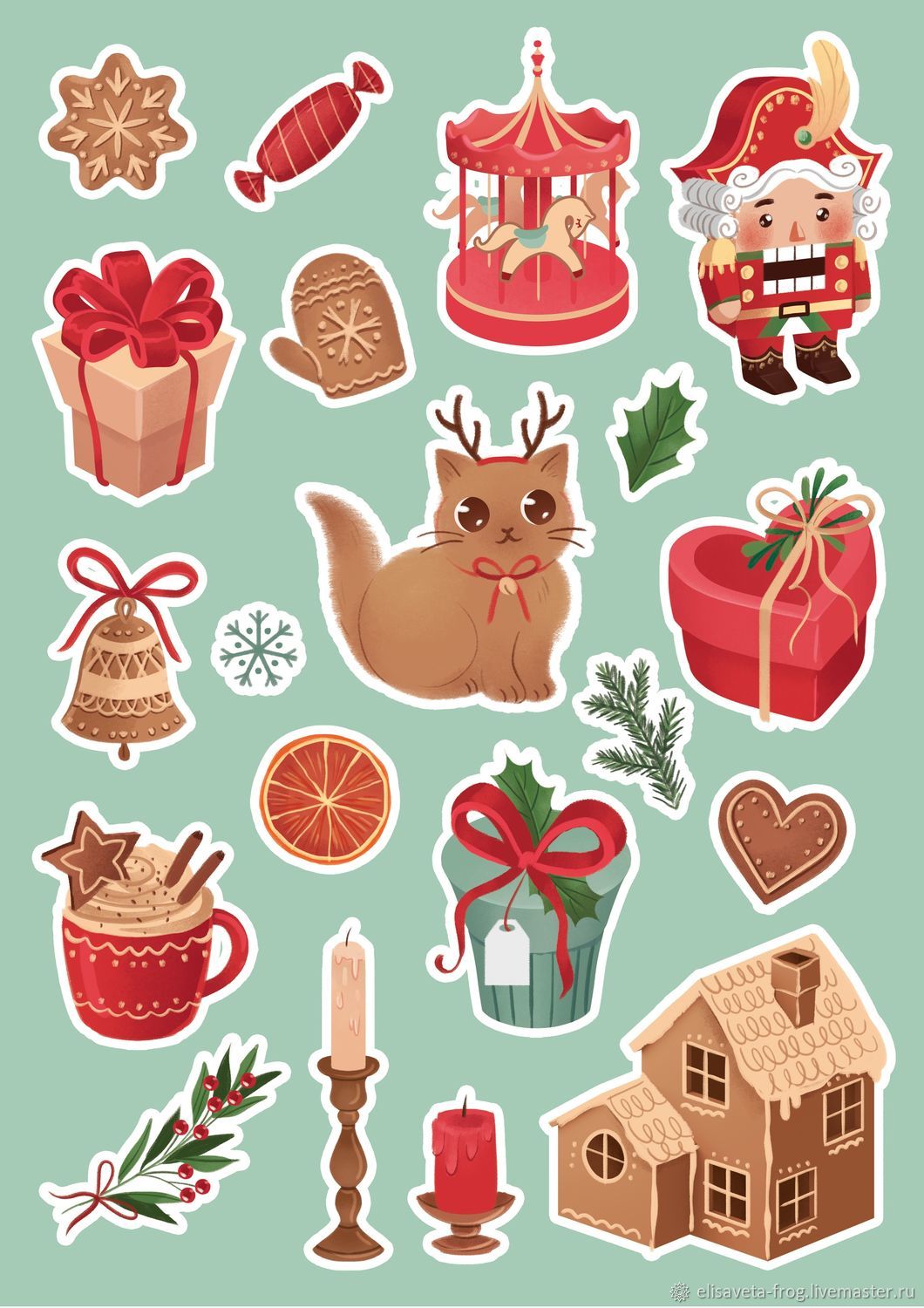 Новогодние стикеры для печати А6 или А4 в интернет-магазине на Ярмарке ...