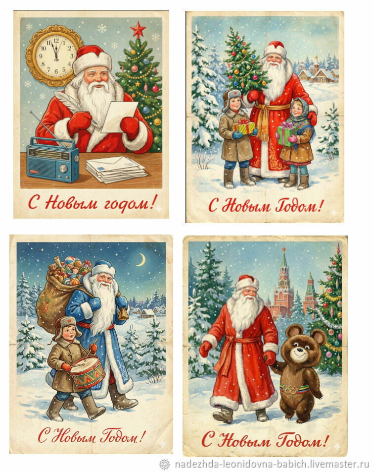 Шаблоны для печати: Открытки в Советском стиле в интернет-магазине ...