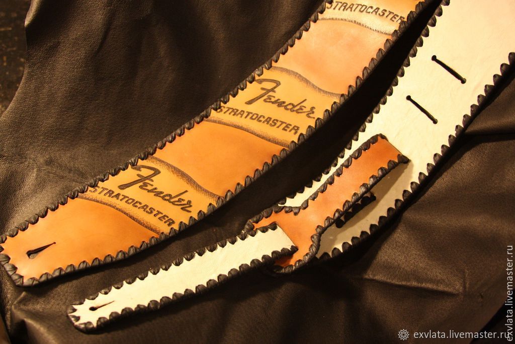 Ремень кожаный для электрогитары FENDER STRATOCASTER на заказ в ...
