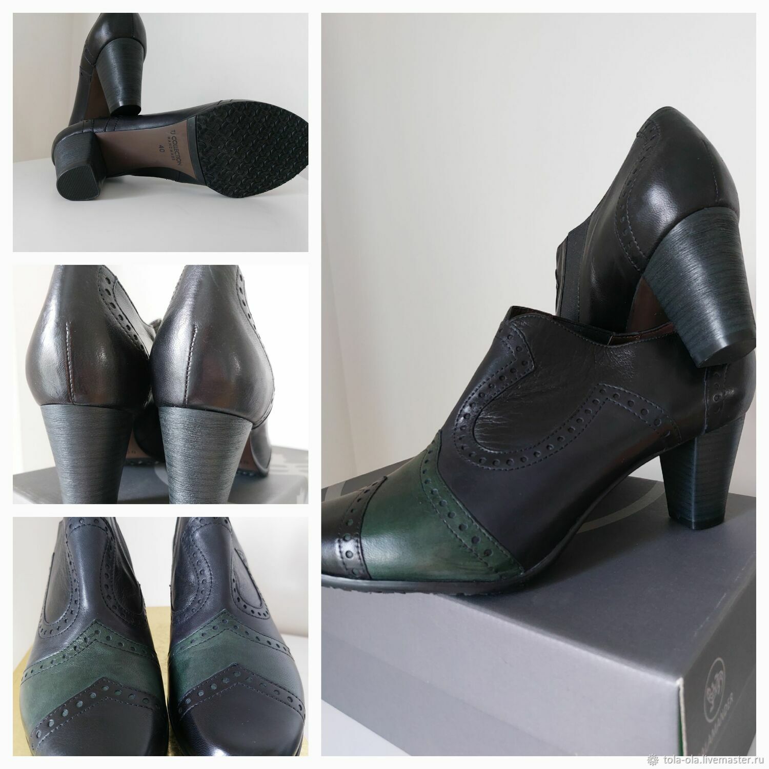 Винтаж: Броги, ботинки, кожа, TJ Collection Hend made, р-р 40-39,5 ...