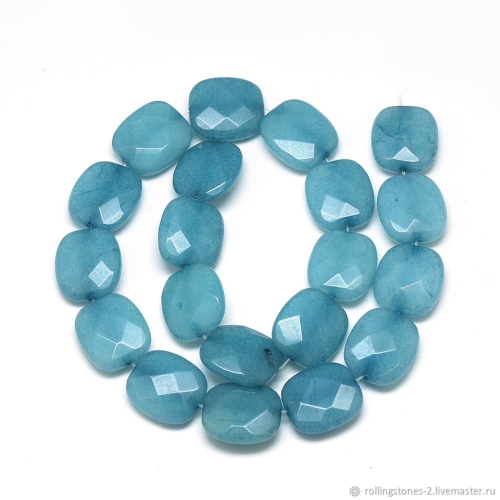 Бусины Голубой Кварц огранка прямоугольник +-20х18х7мм в интернет ...